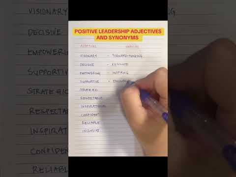ADJECTIVES AND MEANINGS/SYNONYMS: POSITIVE LEADERSHIP #learnenglish