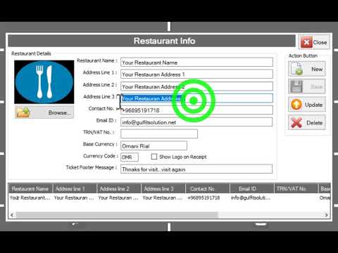 restaurant management system | restaurant pos | point of sale | Back office tutorial-1 shop info