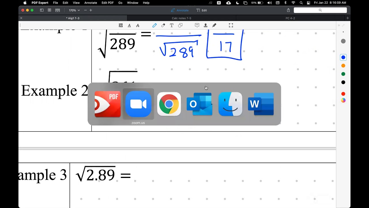 Algebra 1 notes 7-3 Roots