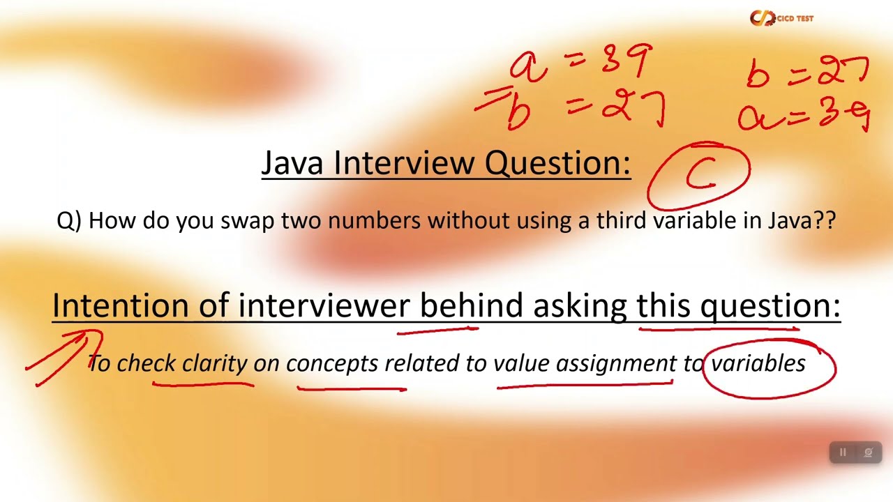 Swap two numbers without using a third variable in Java | Core Java | Interview Question #corejava