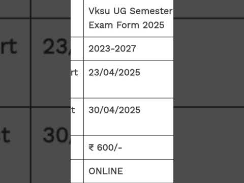 Vksu ug semester 4 2023-2027 exam form
