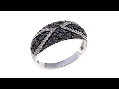 0.71ctw Colored and White Diamond Crisscross Band Ring