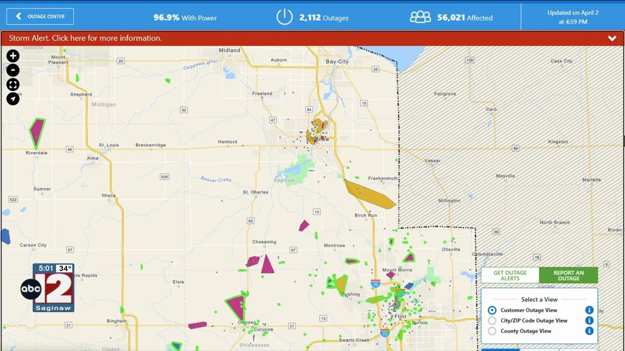 Consumers Energy is working to restore power to thousands of people following storms