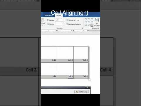 Cell alignment in MS word
