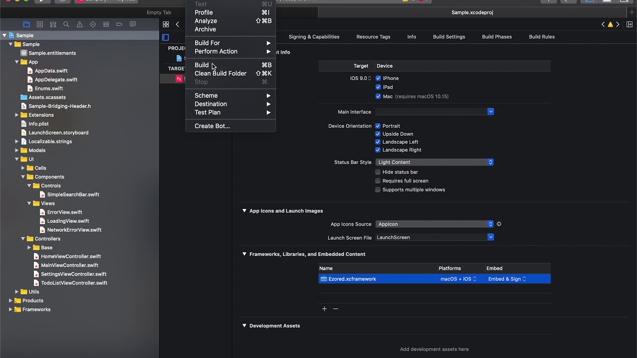 XCode 11 - Code Sign Error On XCFramework For MAC