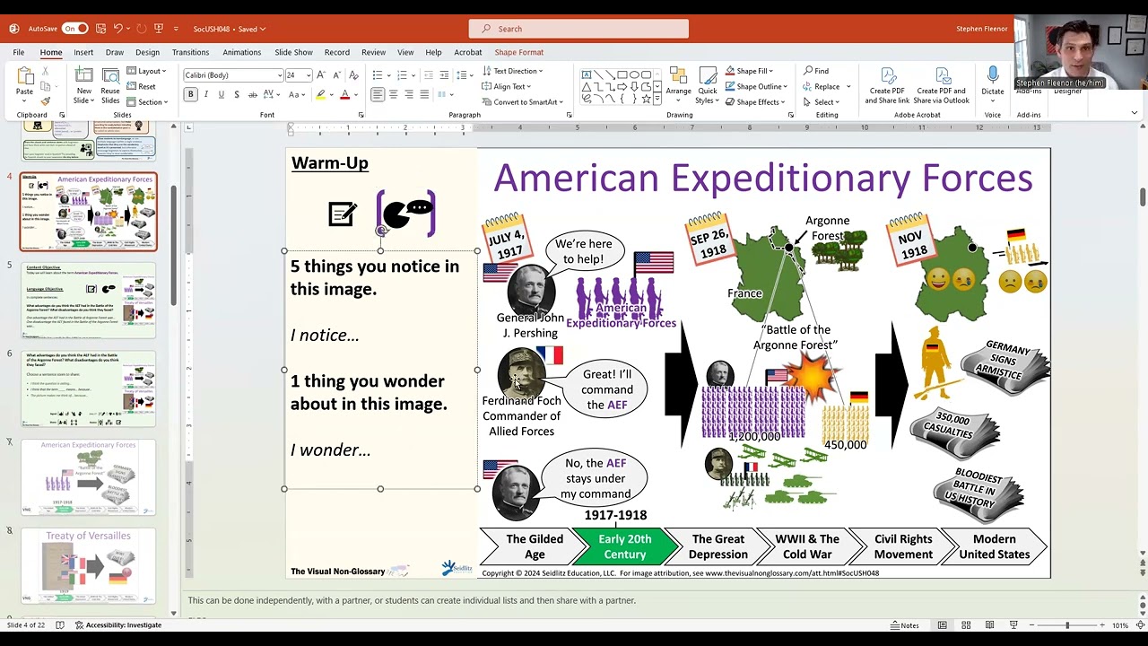 Navigating a Visual Non-Glossary Lesson