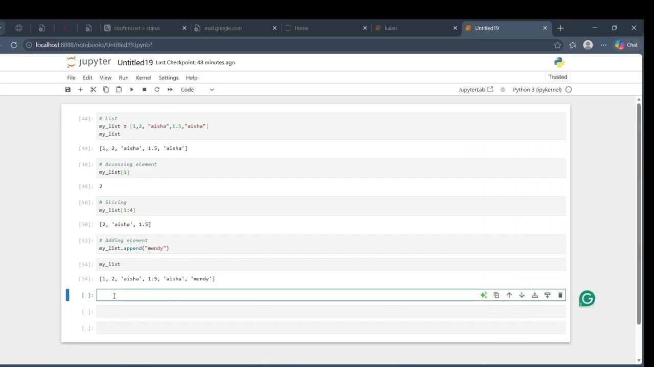 Python Lists Explained Step by Step (Create, Add, Insert, Remove) video 1