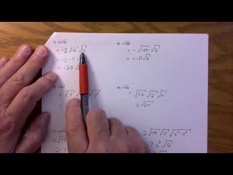 Practice worksheet - simplifying radicals - day 13