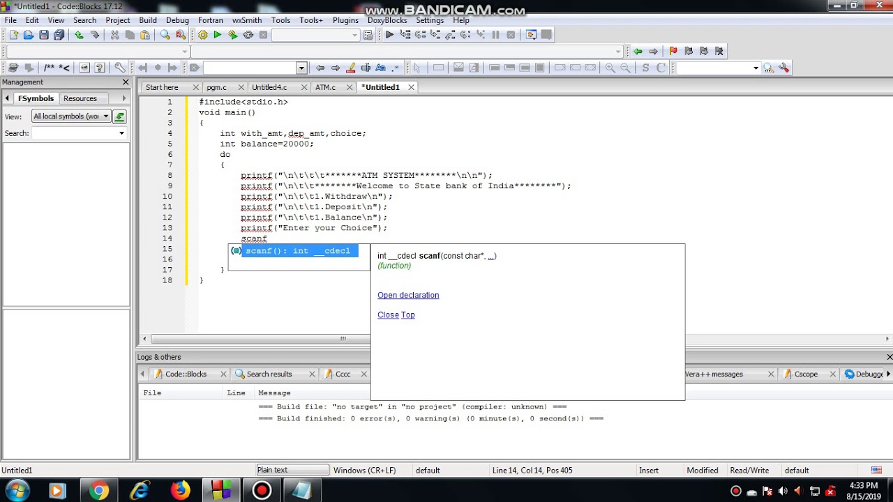 How to create ATM program in c - part-I
