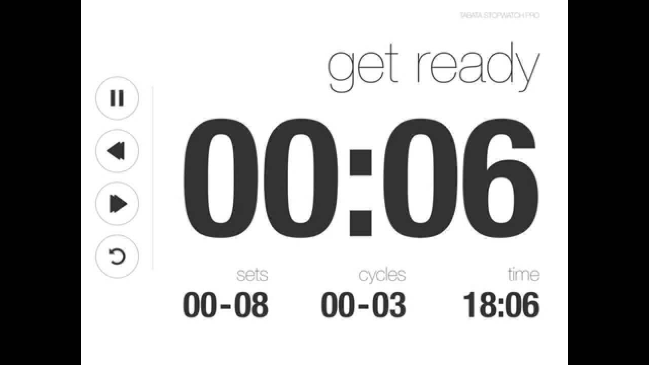 Online Tabata Timer 18 Minutes (White Theme)