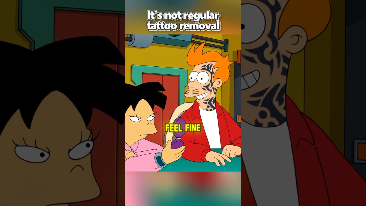 It`s not regular tattoo removal😱 #futurama #funny #cartoon #animation #movie