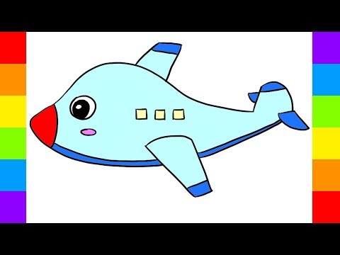 how to draw a cute airplane step by step easy