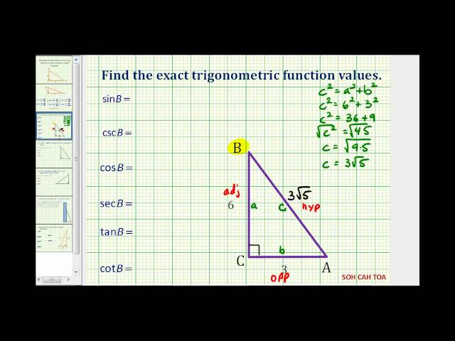 Calculating Trigonometric Function Values Using a Right Triangle | Galaxy.ai