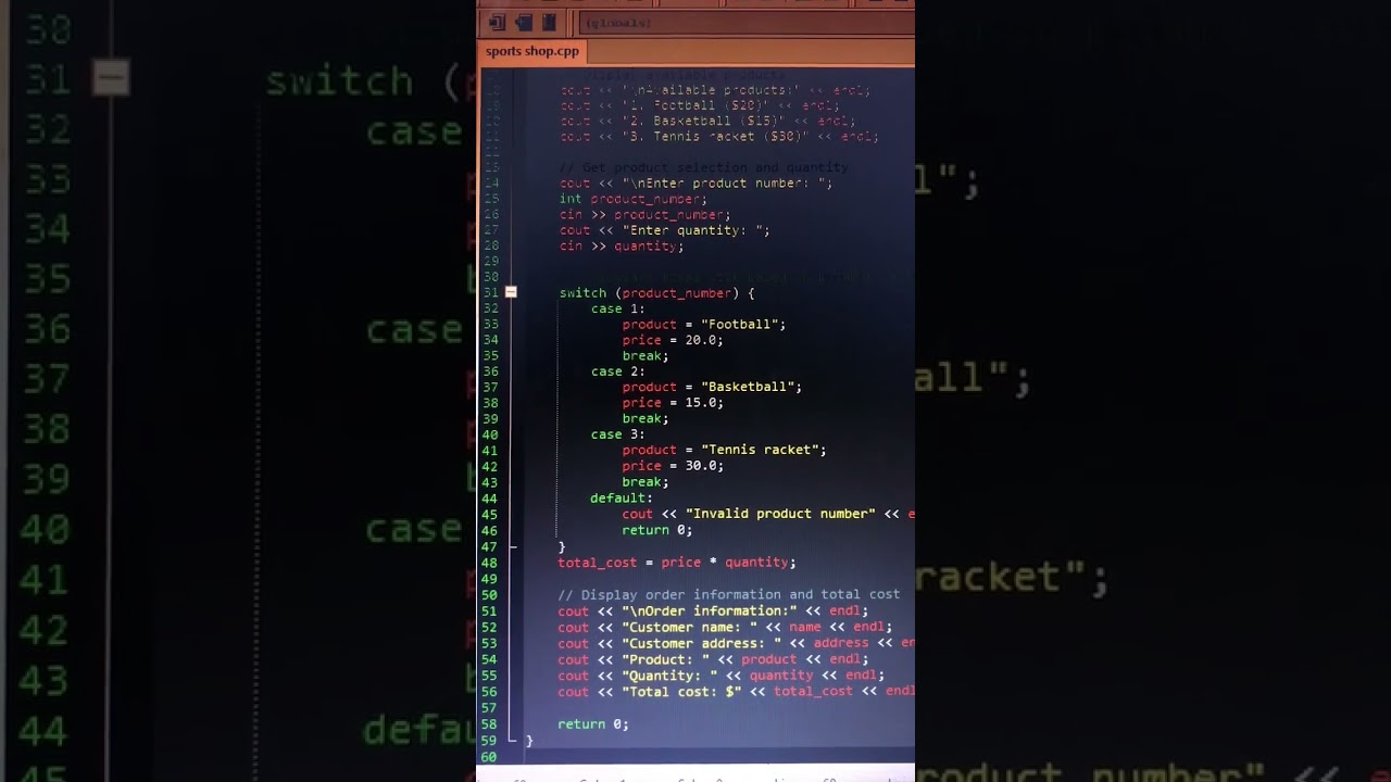 sports shop code c++ #coders #codingninja #codinglife #codemasters #coding #codelife #code #coders