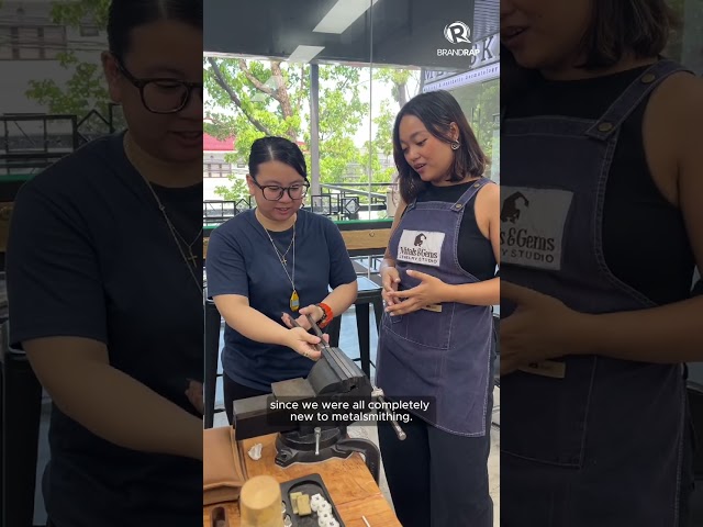 Making handmade silver necklaces at Metals & Gems Studio