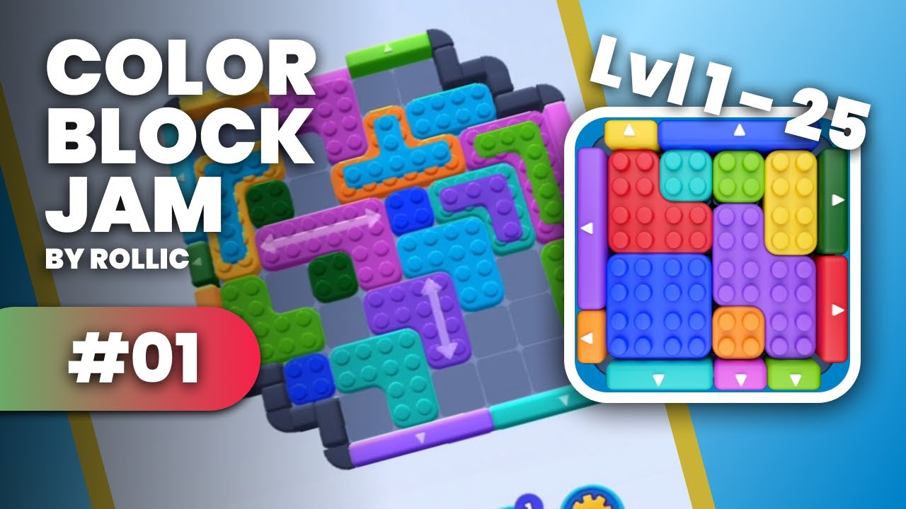 NEW HARD PUZZLE GAME BY ROLLIC - COLOR BLOCK JAM - GAMEPLAY 01