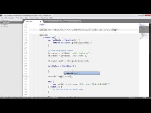 Learn Node js Real Time Chat Outputting Statuses Part 6 7 - Mind Luster