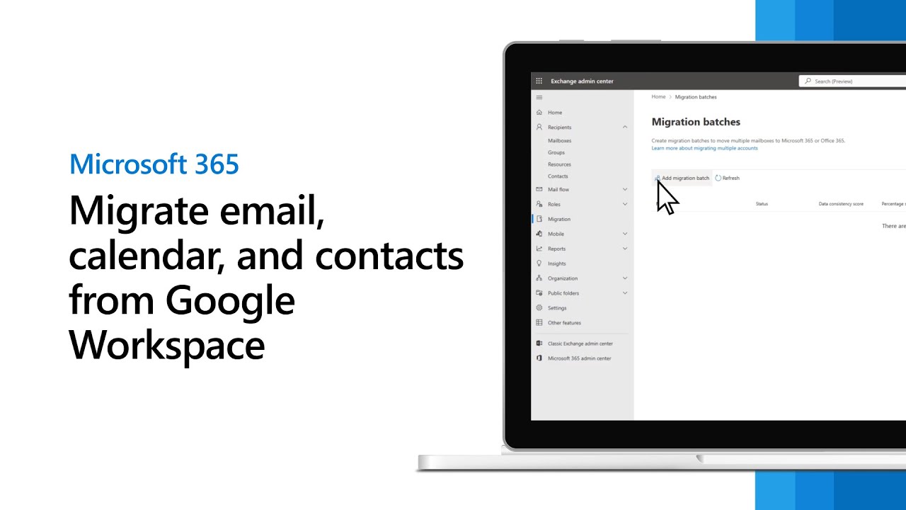 Migrate email, calendars, and contacts from Google Workspace to Microsoft 365