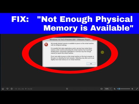 How to FIX: "Not Enough Physical Memory Is Available” for VMware