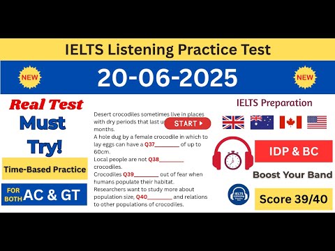 IELTS Listening Practice Test 2025 with Answers | 20-06-2025