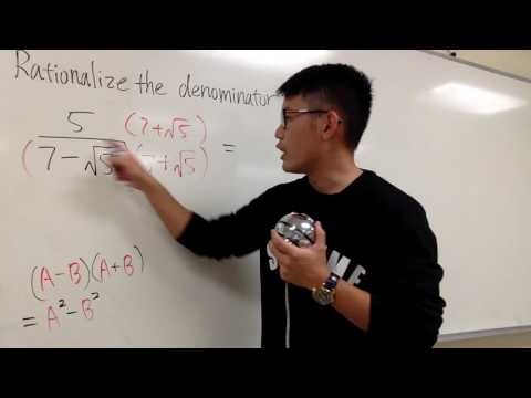 Q16 Rationalize the denominator by using the conjugate