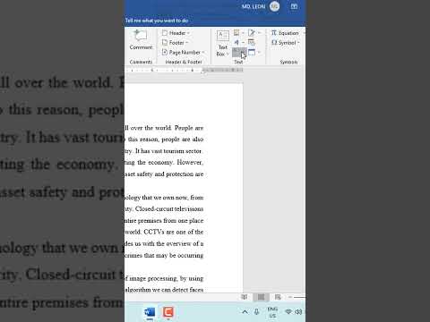 Create a Drop Cap in Ms Word #shorts