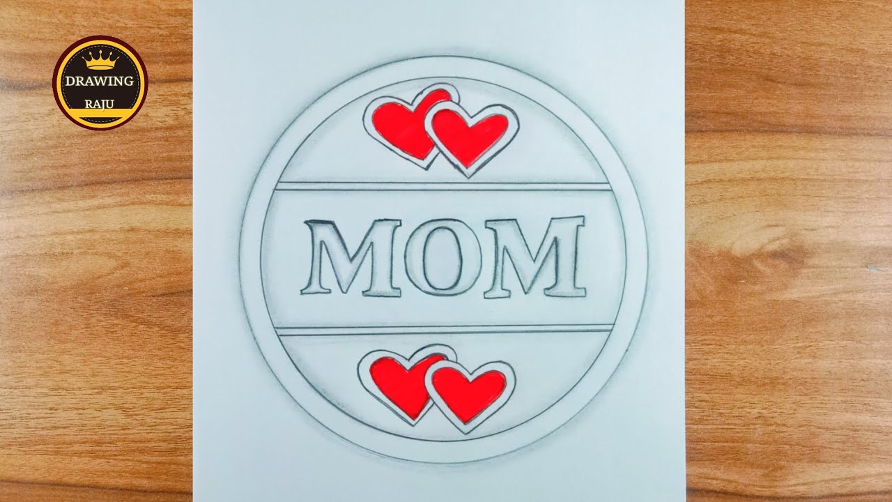 How to make MOM ❤️ drawing || mother's day drawing with pencil sketch for beginners drawing