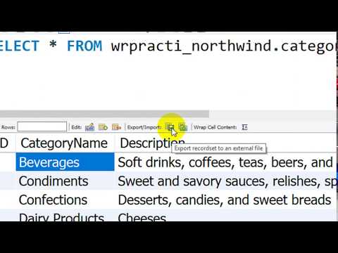 How to Export the results of a Query using MySQL Workbench