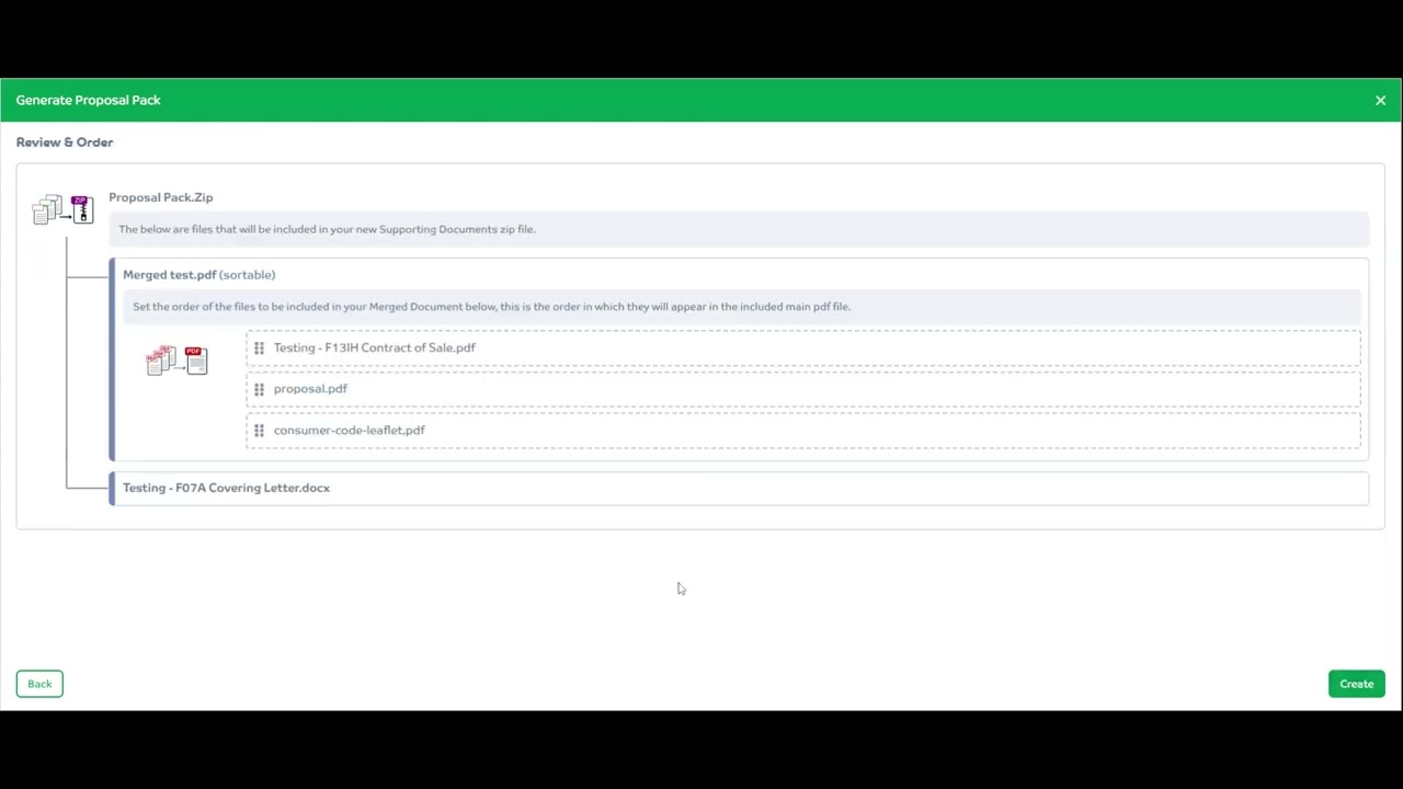 Merge PDFs to make Document Packs, now in Projects!