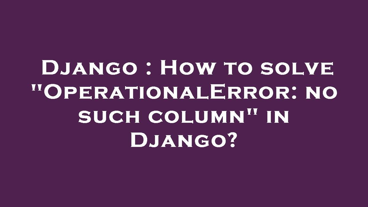 Django : How to solve 