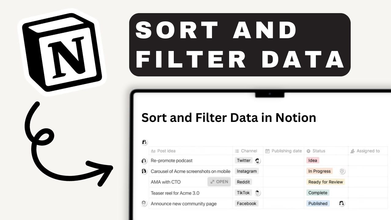 How to Sort and Filter Data in Notion | Notion Tutorial (2025)