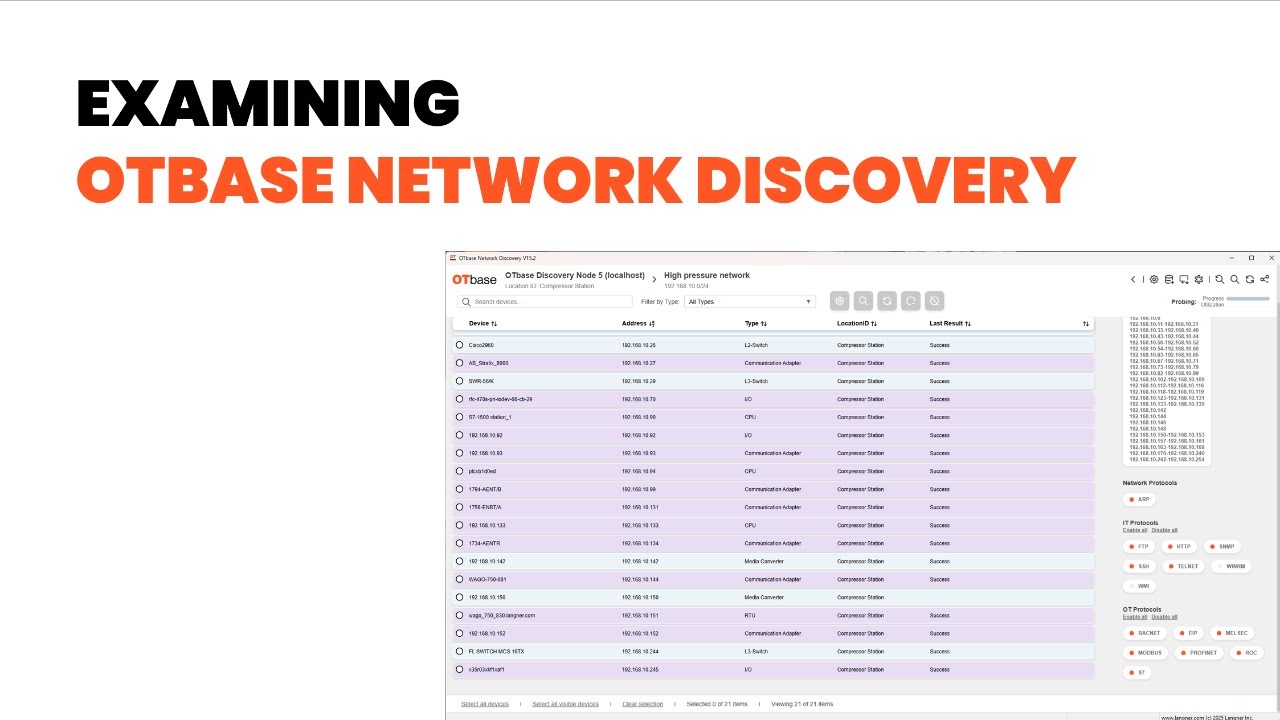 Examining OTbase Network Discovery