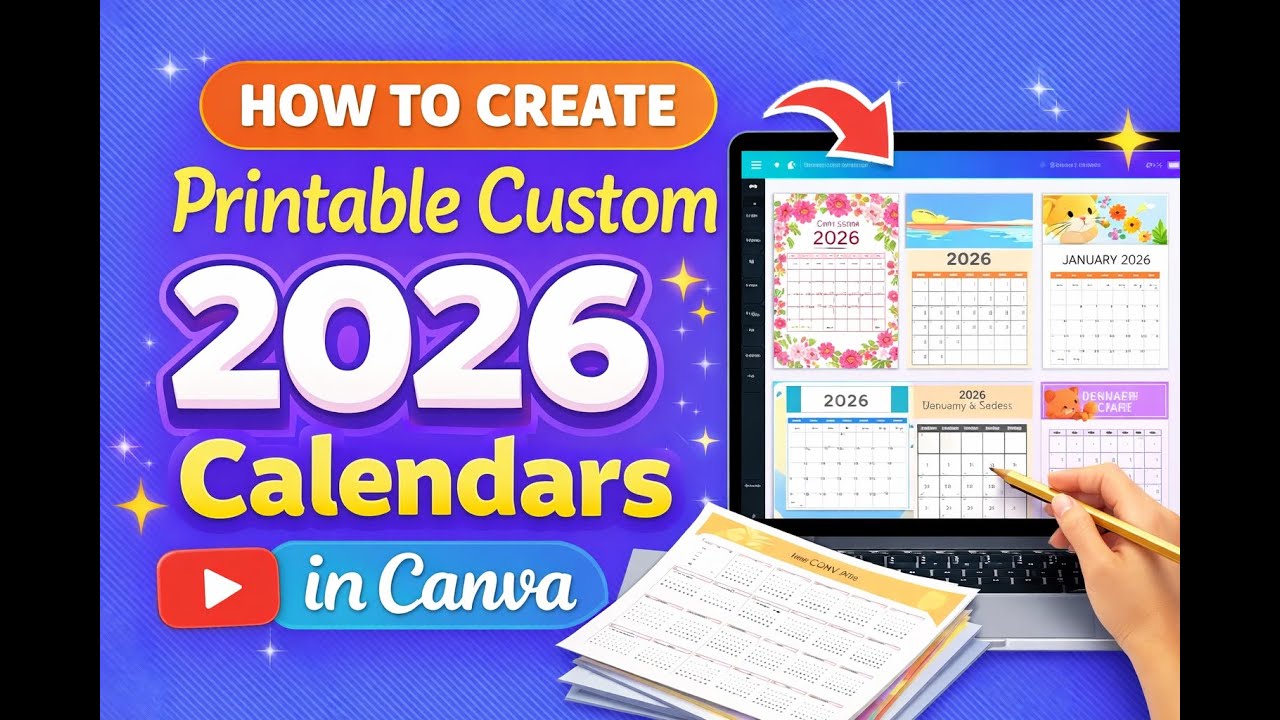 How to Create a Custom 2026 Printable Calendar in Canva | Step-by-Step Tutorial for Beginners