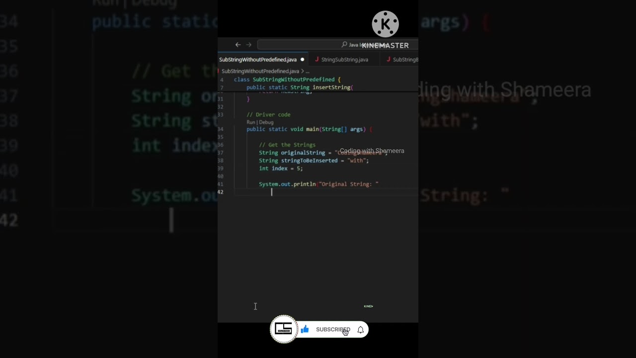 Insert String into Another String | Without Predefined Function |@CodingwithShameera1 #coding #java