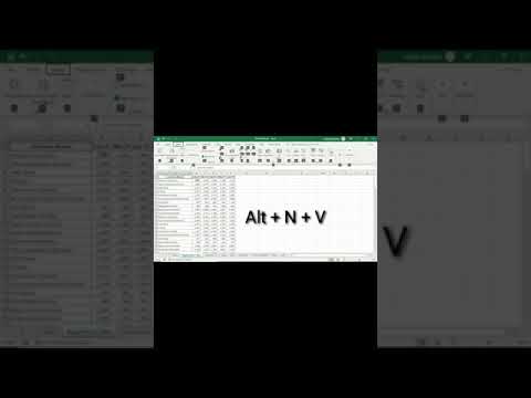 Shortcut Key for Pivot Table in Excel