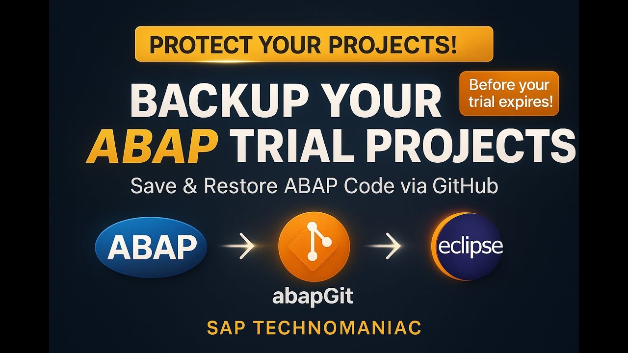 Backup ABAP Trial Projects with abapGit in Eclipse | Save & Restore from GitHub 10