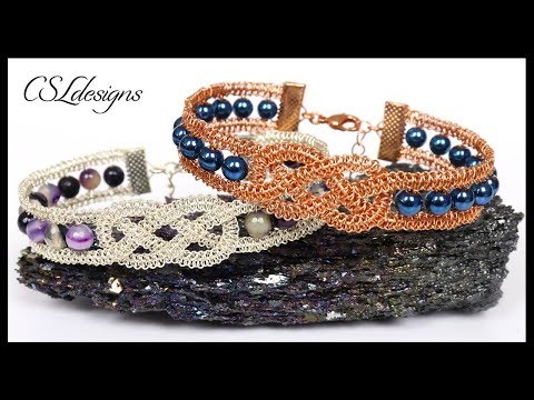 Celtic knot wire macrame bracelet