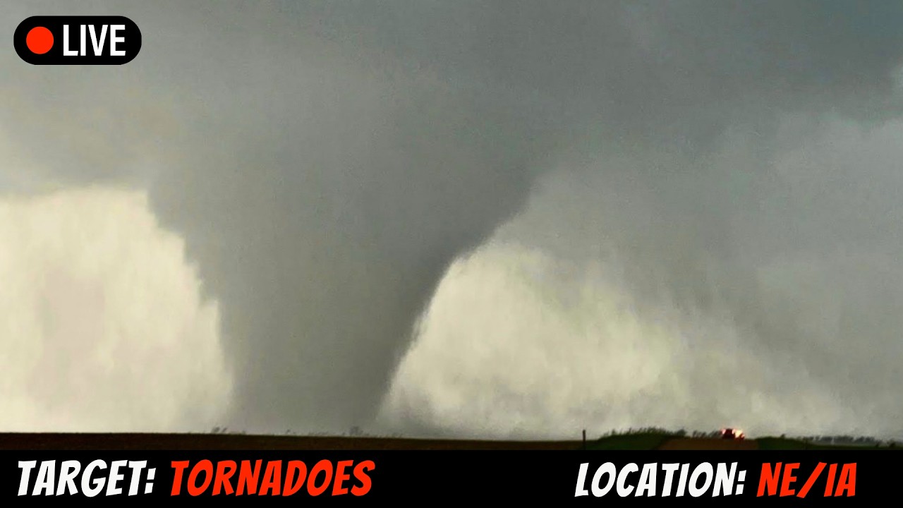🔴 Iowa and Nebraska Tornado Threat - LIVE STORM CHASERS