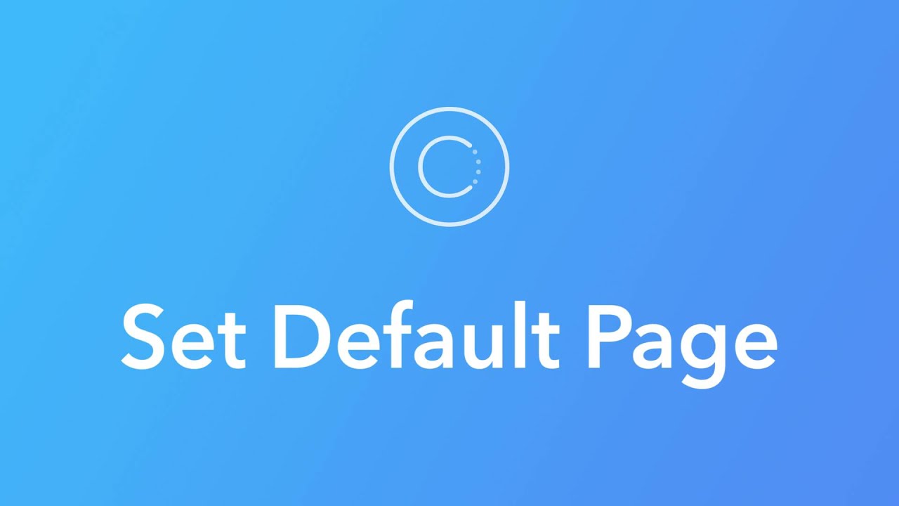Ionic Creator Tutorials // Set Default Page