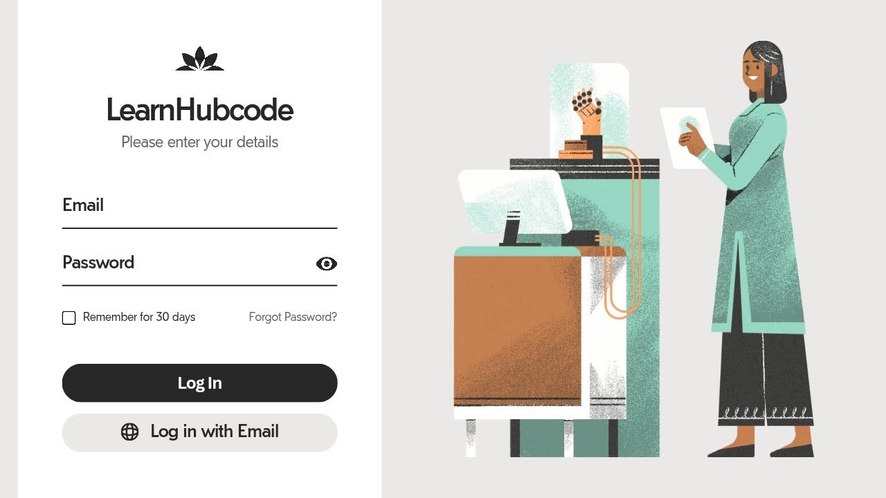 Transparent Login Form With Glass Effect Using HTML CSS 2021 | HTML CSS Tutorials | @Learnhubcode
