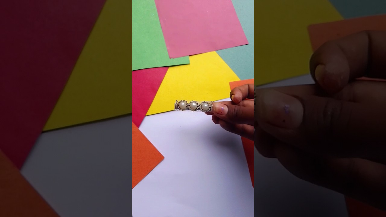 how to make a diy alligator clip using stone chain and half cut beads #alligator clip🤍🤍🤍