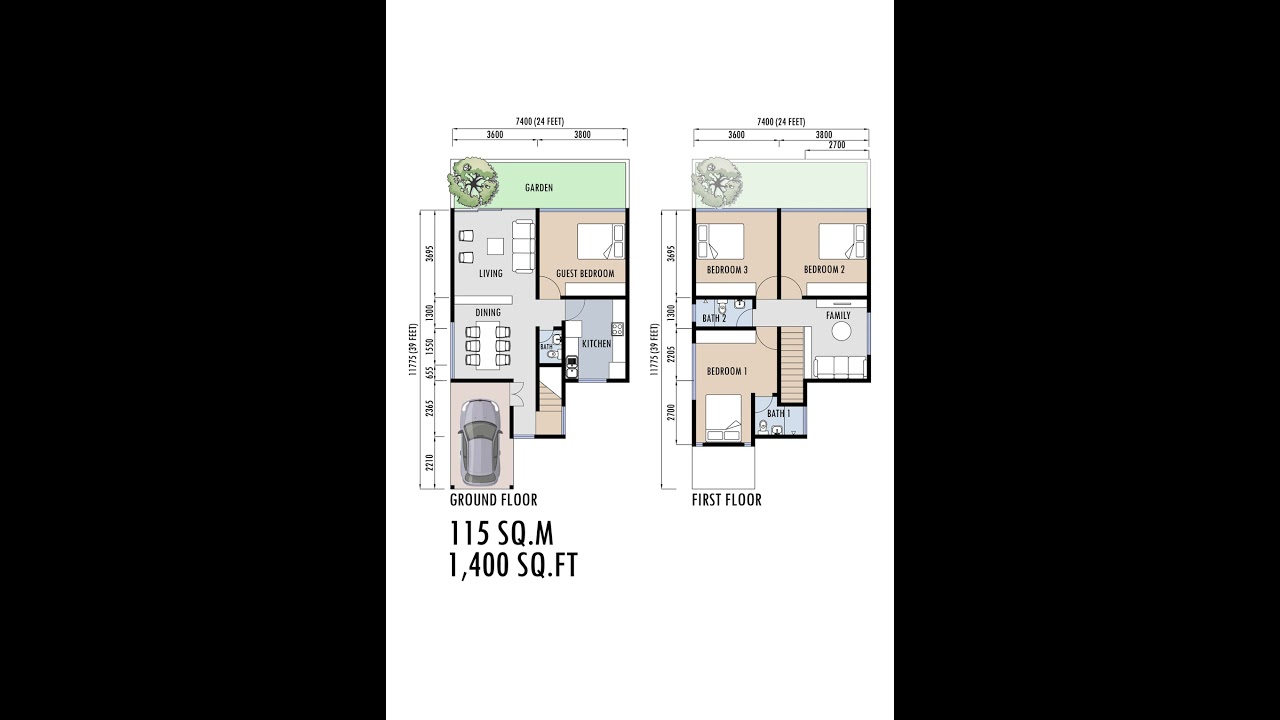 Small double storey house plan | Efficient layout for compact living