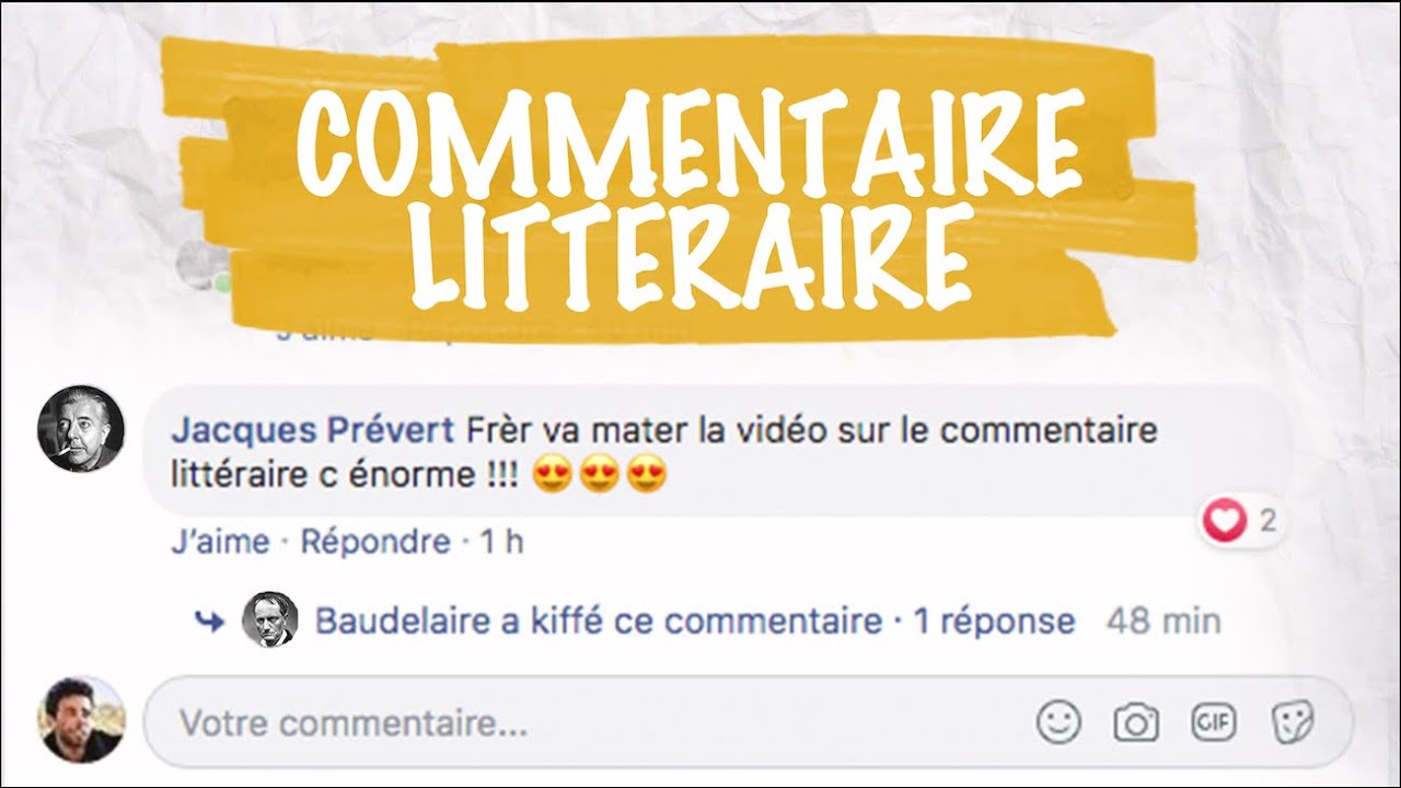 Le commentaire littéraire - français - 1ère