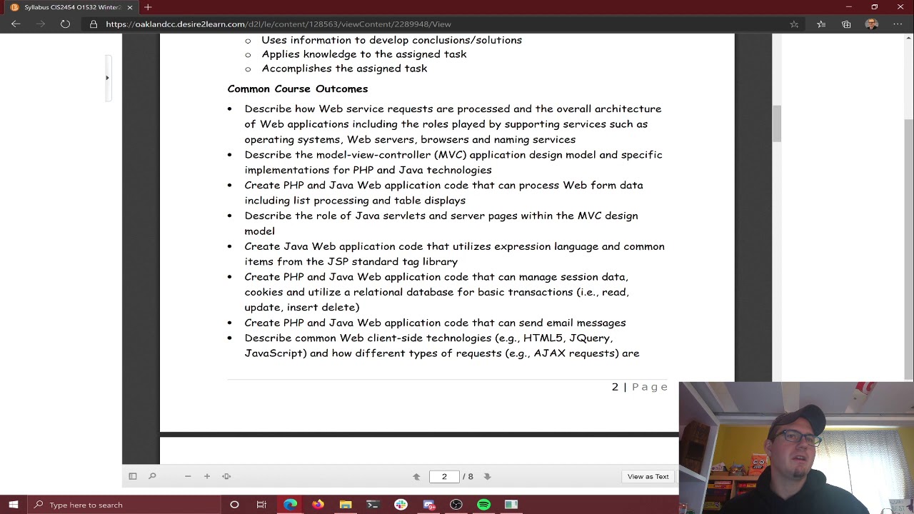 CIS 2454 - Web System Dev ( PHP & JSP ) - Course Introduction - Winter 2021