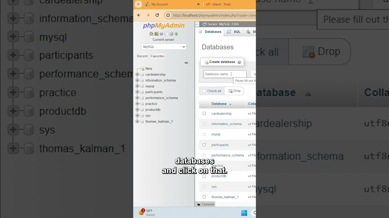Secrets to Creating Databases in phpMyAdmin on Localhost | Database & SQL Tutorial