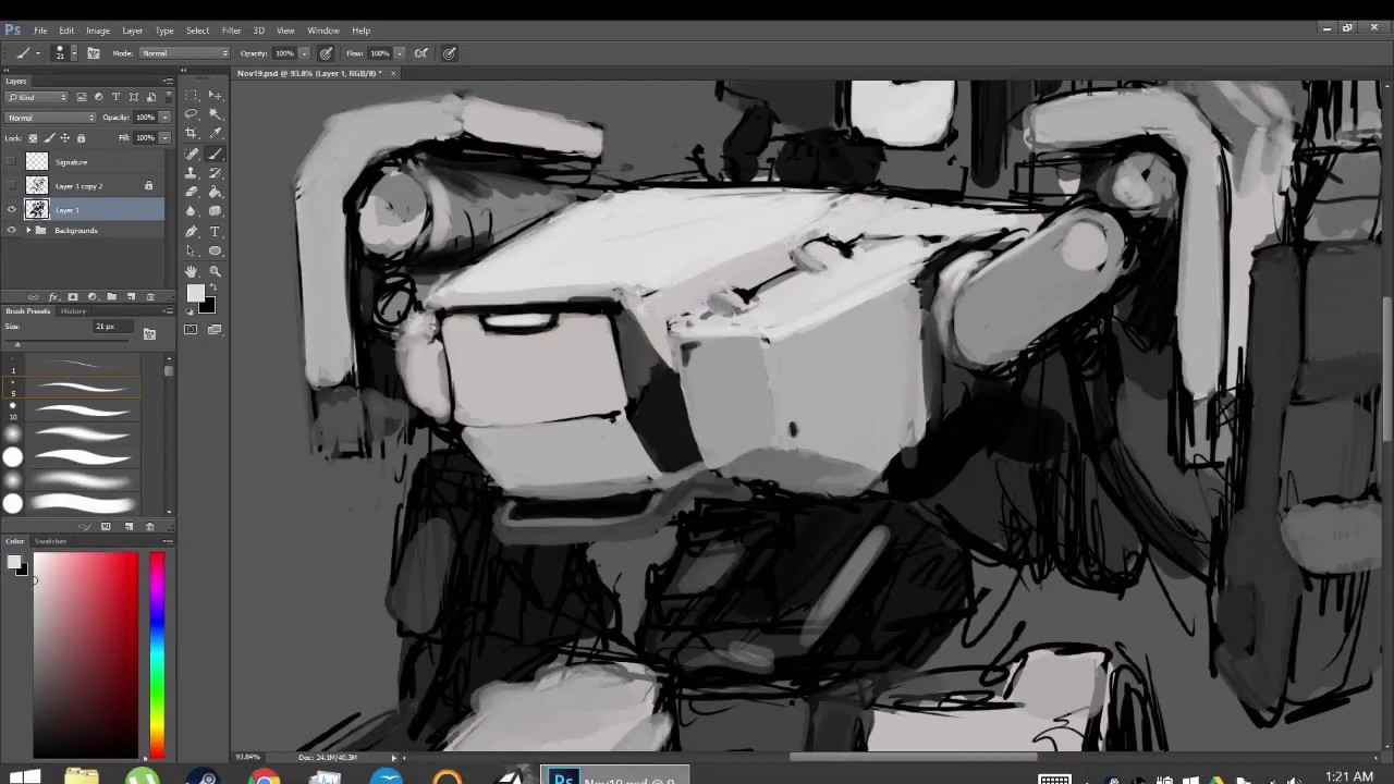 Drawing Bastion from Overwatch