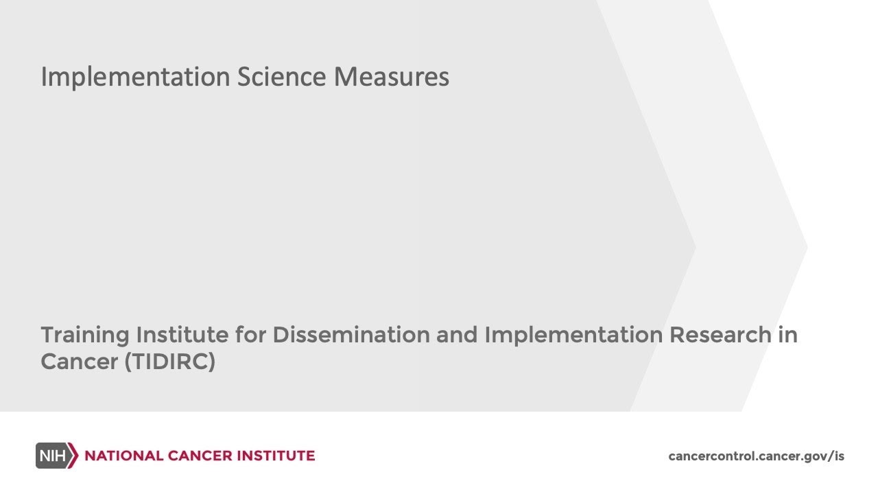 TIDIRC: Implementation Science Measures