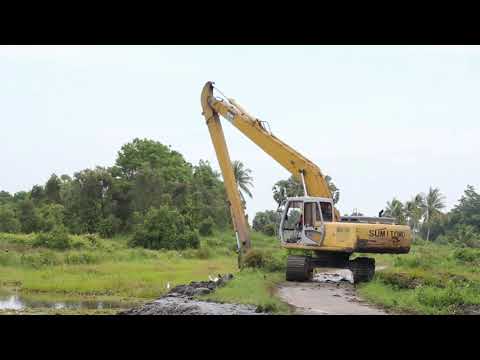 Excavator- River Cleaning (Cuci Sungai) By Sumitomo SH200-3 EIK Long Reach