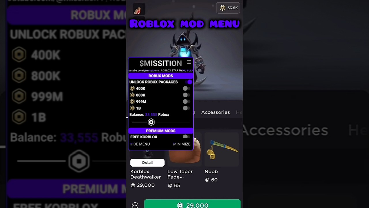 Roblox Mod Menu Spending 33K Robux By Missition, roblox mod menu 2025 free robux fixed and antiban