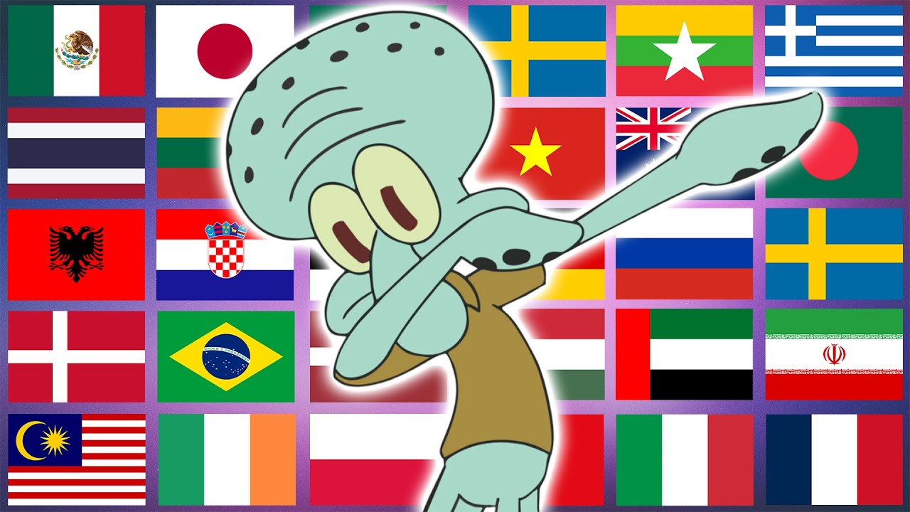 Squidward in 70 Languages Meme
